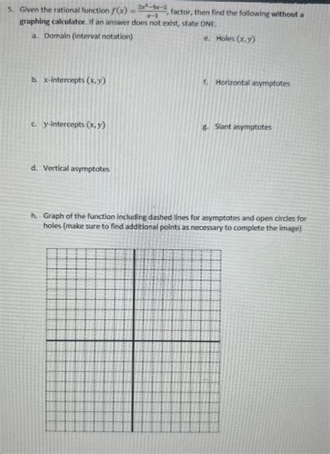 Solved 5 Given The Rational Function F X X−32x2−9x−5