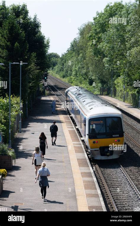 Passengers Catching A Chiltern Railways Train At Lapworth Station