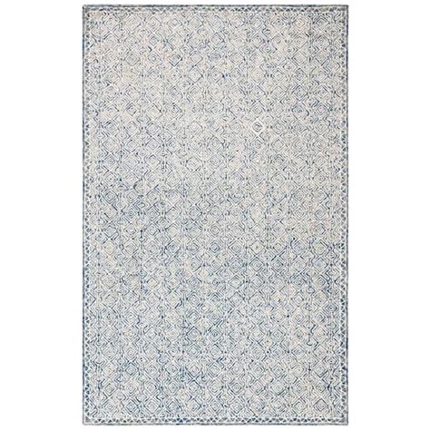 Safavieh Micro Loop Navyivory 6 Ft X 9 Ft Geometric Striped Area Rug
