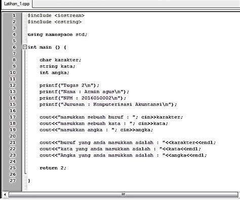 Contoh Program Dengan Bahasa C