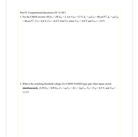 solved part iv computational questions 10′×2 20′ 1 for