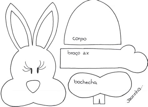 15 moldes de coelhos da Páscoa em EVA Nossa Páscoa