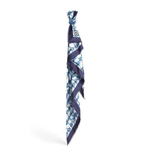 Mens Giorgio Armani Blue Patterned Scarf Harrods Uk