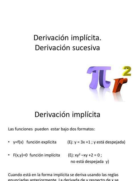 11 Derivación Implícita Y Sucesiva Pdf