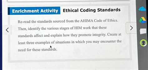 Solved Enrichment Activityethical Coding Standardsre Read