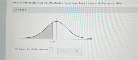 Solved Find Each Of The Shaded Areas Under The Standard