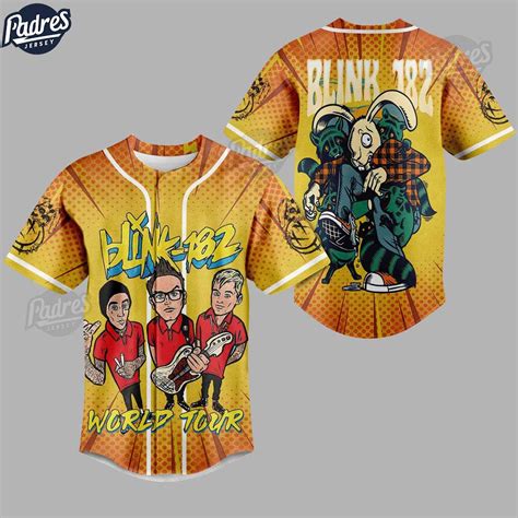 Custom Blink 182 Tour Baseball Jersey Style Padres Jersey Oasis