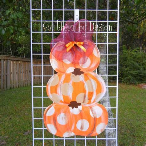 Fall Stacked Pumpkins Wooden Door Hanger