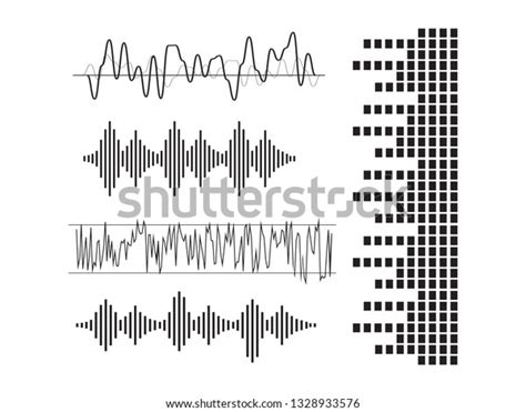 Signal Wave Set Analog Signals Digital Stock Illustration 1328933576