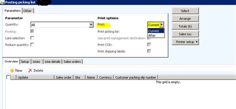 Microsoft Dynamics Ax World Ax2012 Print Option Currentafter