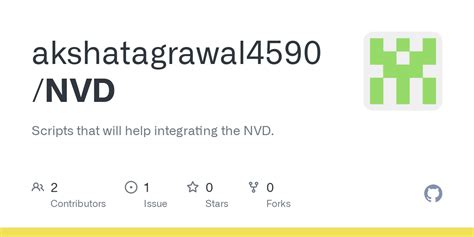 Github Akshatagrawal Nvd Scripts That Will Help Integrating The Nvd