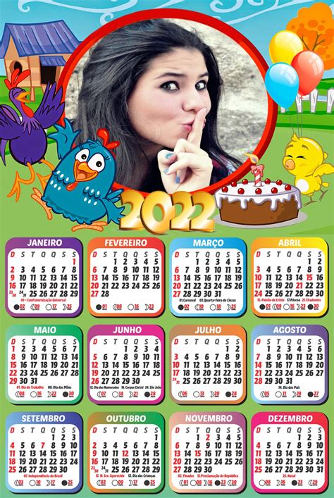 Montagem De Fotos Calendário Foto Calendário Personalizado 2022 Com