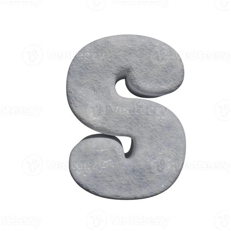 Schnee Texteffekt Buchstabe S D Rendering PNG