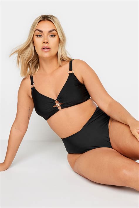 Yours Plus Size Black V Front Bikini Brief Yours Clothing