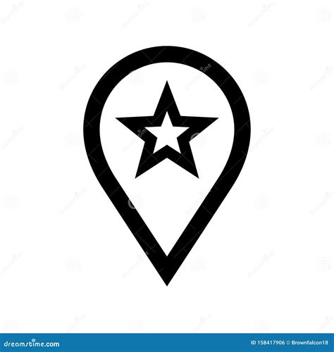 Map Pointer Star Icon Flat Vector Illustration Design Stock Vector Illustration Of Navigation