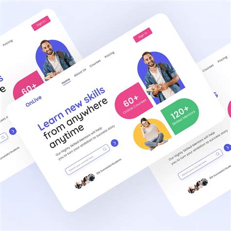 digital learning website header design behance