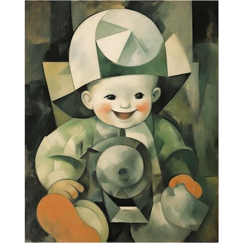 Premium Photo Illustration Of A Cute Happy Baby By Pablo Picasso And Georges