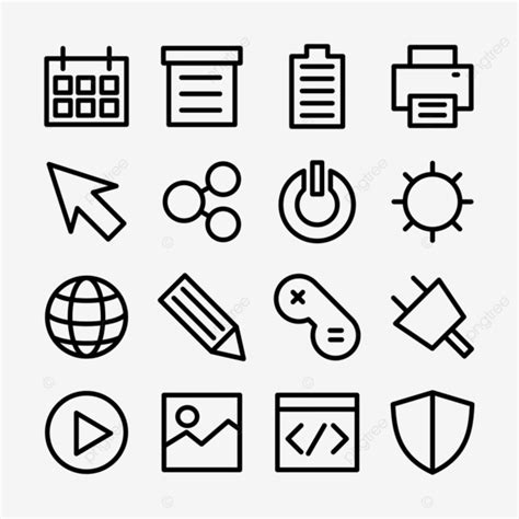 Line Icon Set Related Of Popular Operating System User Interface User