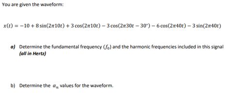 Solved You Are Given The Waveform Chegg