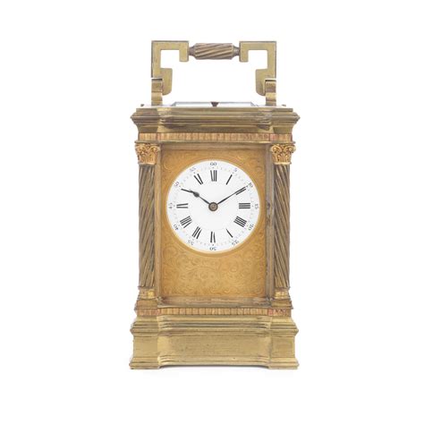 Bonhams A Late 19th Century French Gilt Brass Carriage Clock With