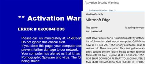 ERROR 0xC004FC03 Activation Warning Alert Scam Remove It