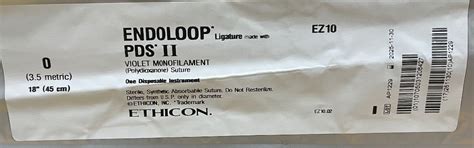 New Ethicon Endoloop Ligature Made W Pds Ii Violet Monofilament 0