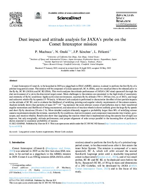 Pdf Dust Impact Analysis For Jaxas Comet Interceptor Probe