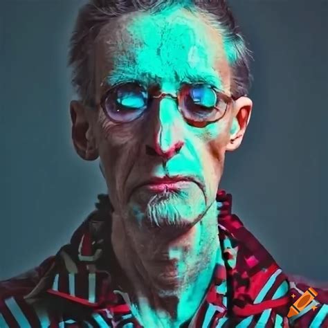Digital Glitched Portrait Of A Nerdy Old Man On Craiyon