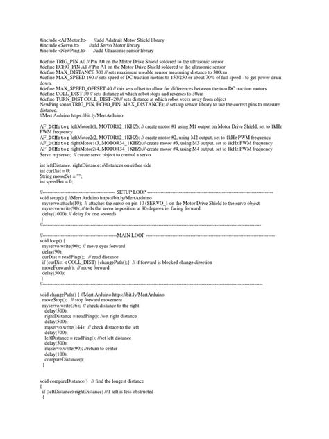 Source Code Smart Car Arduino Pdf Electronics Electrical Components