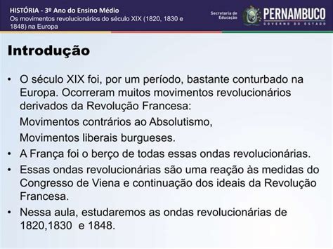 Os movimentos revolucionários do século xix 1820 1830 e 1848 na