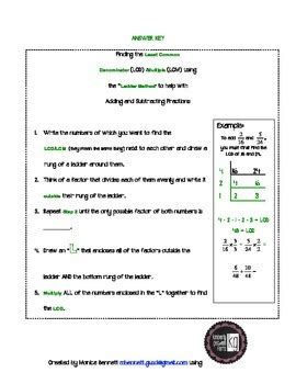 Notebooking Finding The LCD LCM Using The Ladder Method By Monica Bennett Gee