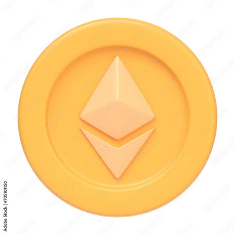 Ethereum Token Isolated On White Background 3d Icon Sign And Symbol