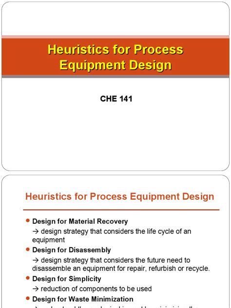 12 heuristics for process equipment design pdf