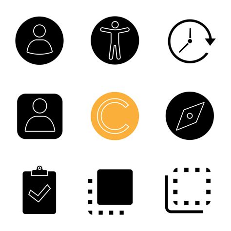 UI UX Glyph Icons Set Userpic Accessibility Update User Account