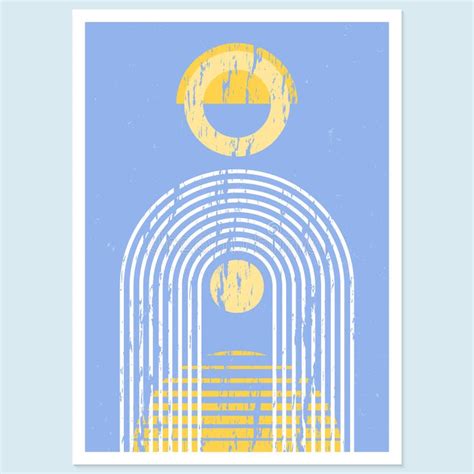 Abstract Geometric Art With Arch And Circles Modern Boho Background