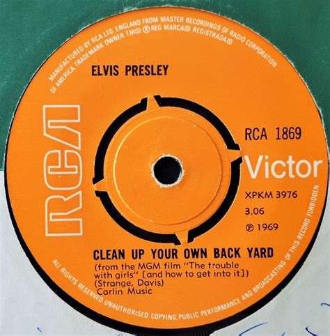 Elvis Presley Clean Up Your Own Back Yard 7 Inch Buy From Vinylnet