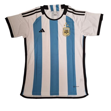 Camiseta Argentina 2023 Local Versión Fan 3 Estrellas Fútbol De Primera