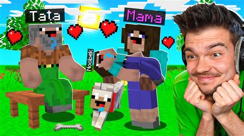 DZIEŃ z ŻYCIA RODZINY NOOBKA w Minecraft śmieszne YouTube