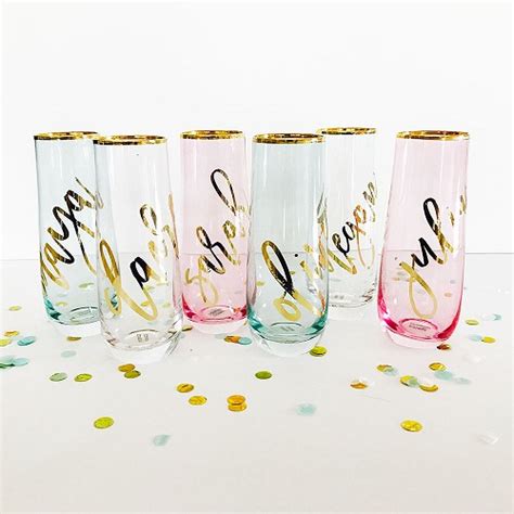 Personalized Script Stemless Glass Famous Favors