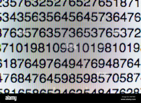 Numbers On A Computer Screen Themes Of Data Text Coding Numbers Stock