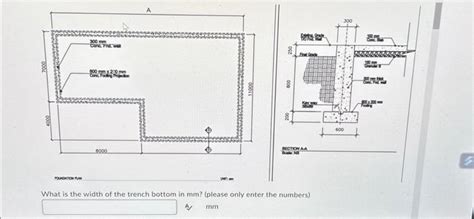 What Is The Width Of The Trench Bottom In Mm Please Chegg Com