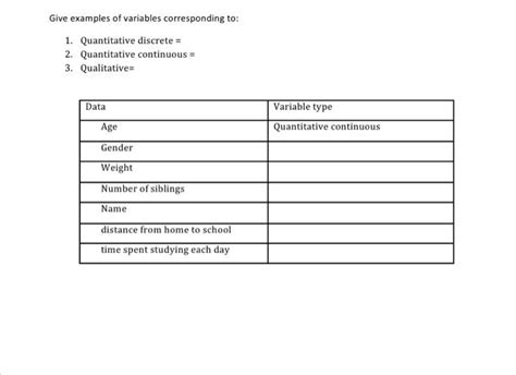 Solved Give Examples Of Variables Corresponding To 1