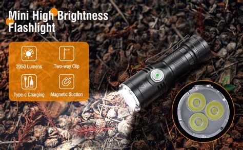 Boruit Et15 Small Rechargeable Torches Led Super Bright 2000 Lumen Pocket Clip On Torch With