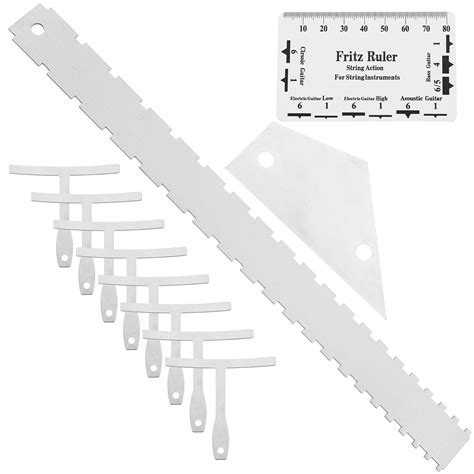 Reachise Guitar Setup Kit Radius Gauge String Action Ruler Fret Rocker Straight Edges