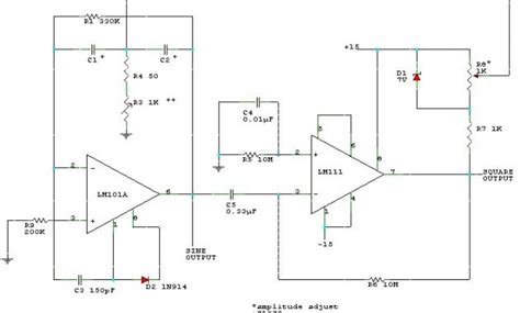 Adjustable Sine And Square Wave Oscillator Circuit Diagram Electronic Schematic Diagram