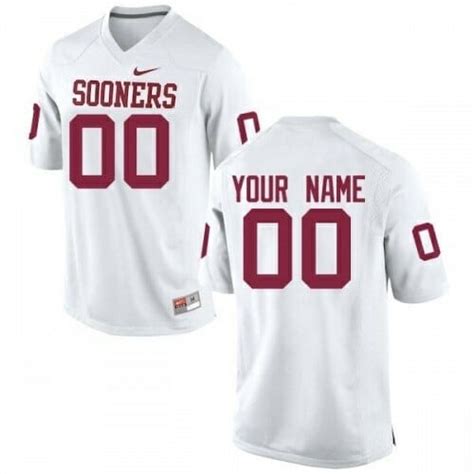 New Custom Oklahoma Sooners Jersey White College Football