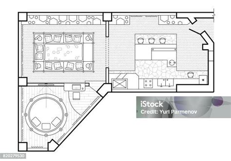 平面佈置圖頂視圖室內設計陽臺這間小屋是一個覆蓋的陽臺佈局與傢俱的公寓向量圖形及更多平面圖圖片 平面圖 設計圖 酒店客房 Istock