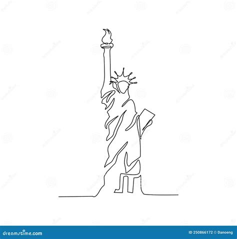 Ononderbroken Eenzijdige Tekening Van Het Amerikaanse Symbool Van