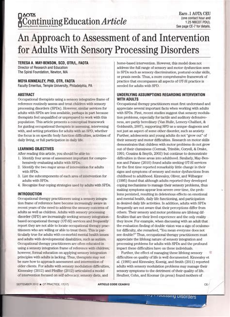 Pdf Effects Of Sensory Integration Intervention On Self Stimulating And Self Injurious Behaviors