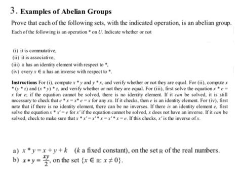 Solved Examples Of Abelian Groups Prove That Each Of
